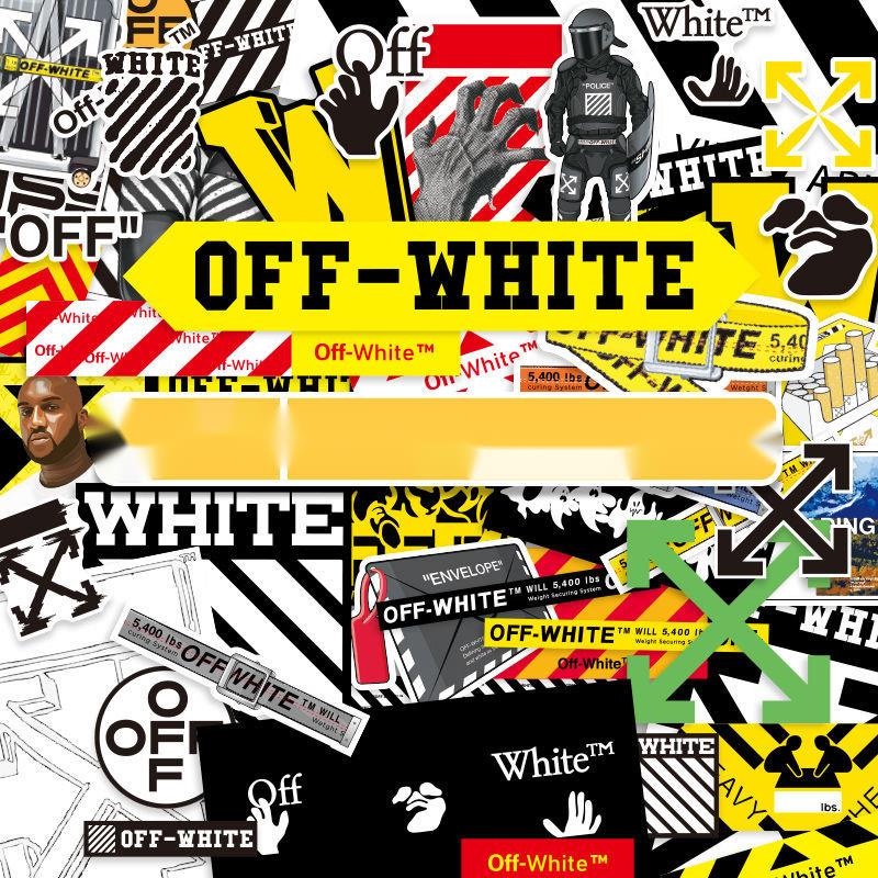 สติกเกอร์ ลาย OFF-WHITE สําหรับติดตกแต่งตู้เย็น สเก็ตบอร์ด กระเป๋า ...