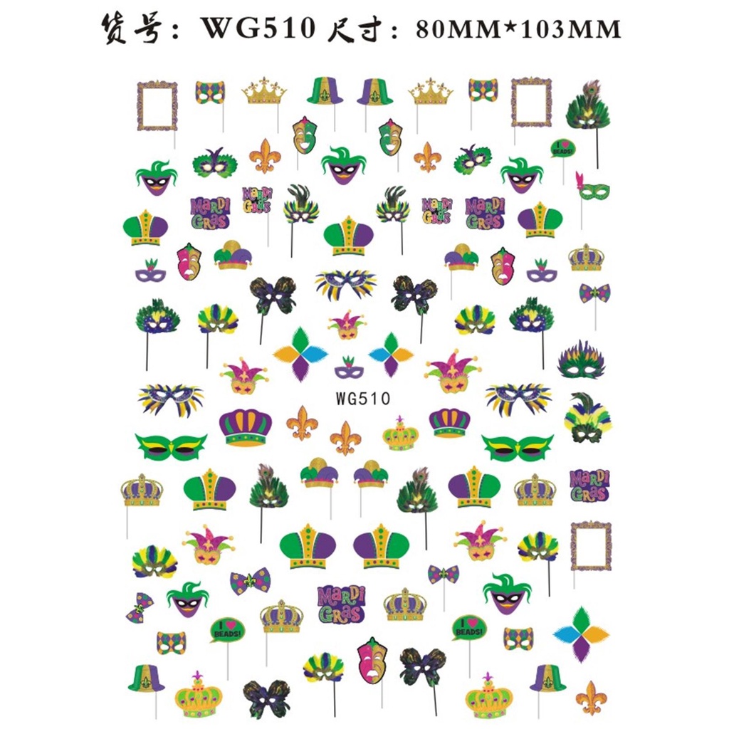 สติ๊กเกอร์ติดเล็บ Sticker ลายการ์ตูน หัวใจ ดอกไม้ ปาร์ตี้ ลอกแปะได้ ...