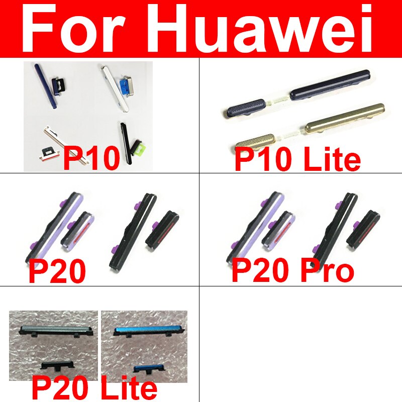 Volume + ปุ่มด้านข้างสําหรับ Huawei P10 P20 Lite P20 Pro สวิตช์ควบคุมระดับเสียงด้านข้างปุ่มกด ...
