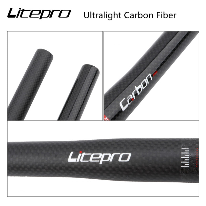 Litepro แฮนด์มือจับคาร์บอนไฟเบอร์ 25.4 * 580 มม. 108 กรัม น้ําหนักเบา ...