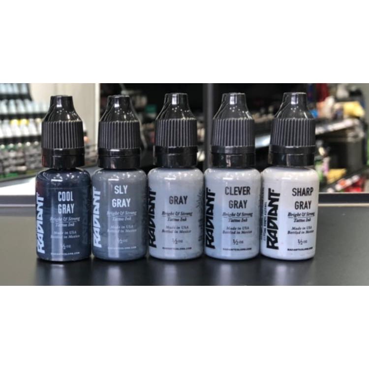 สีสักRADIANT Colors INK 0.5oz Grey (15 ml.)(ครึ่ง ออนซ์) -สีสักแท้ ...