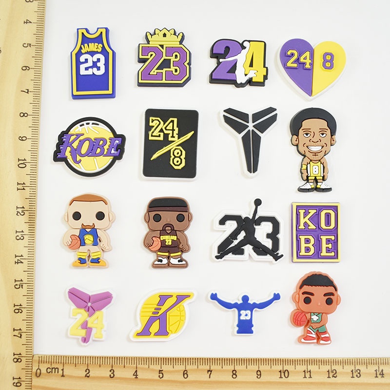 เครื่องเล่นบาสเก็ตบอลน่ารัก Jibbitz Nba Love รองเท้า Charms Kit Jibits ...