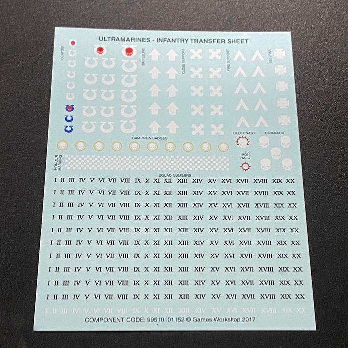Warhammer 40k : Ultramarines : Infantry Transfer Sheet | Shopee Thailand