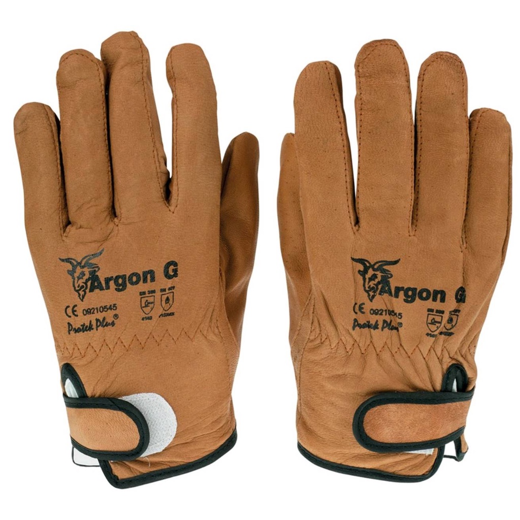 ARGON G ถุงมืออาร์กอน ถุงมือหนังแพะ กันความร้อน (ราคาต่อคู่) สีน้ำตาล ...