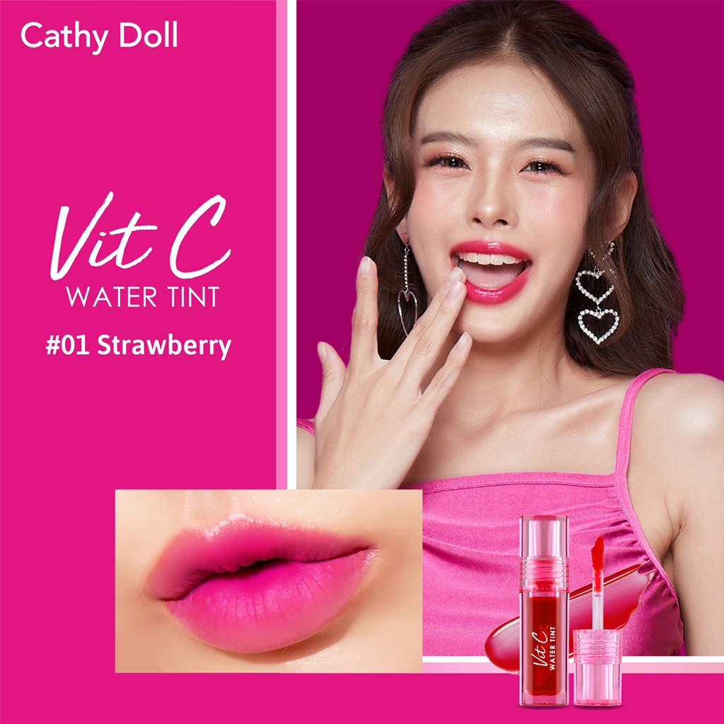 ลิปทินท์ น้ำแร่ เคที่ดอลล์ วิตซี วอเตอร์ ทินท์ Cathy Doll Vit C Water Tint 2.7g. | Shopee Thailand