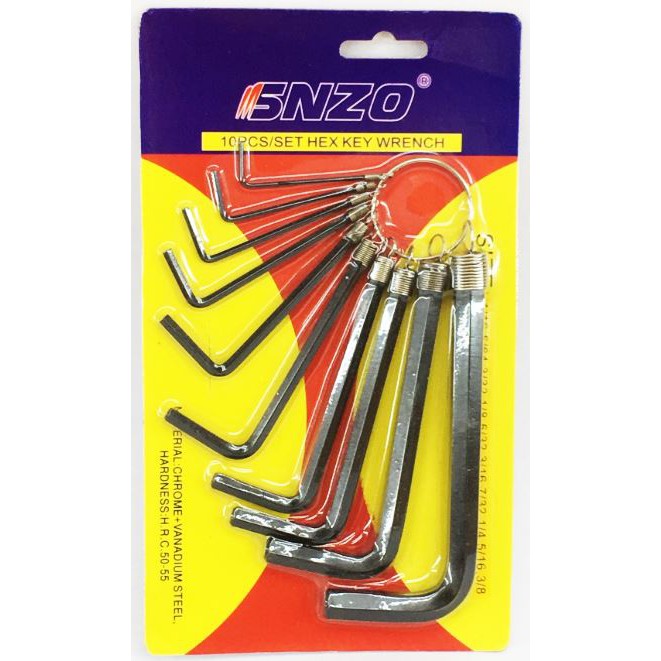 SNZO ประแจหกเหลี่ยม ก้านสั้น 10 ตัวชุด รุ่นมิล | Shopee Thailand