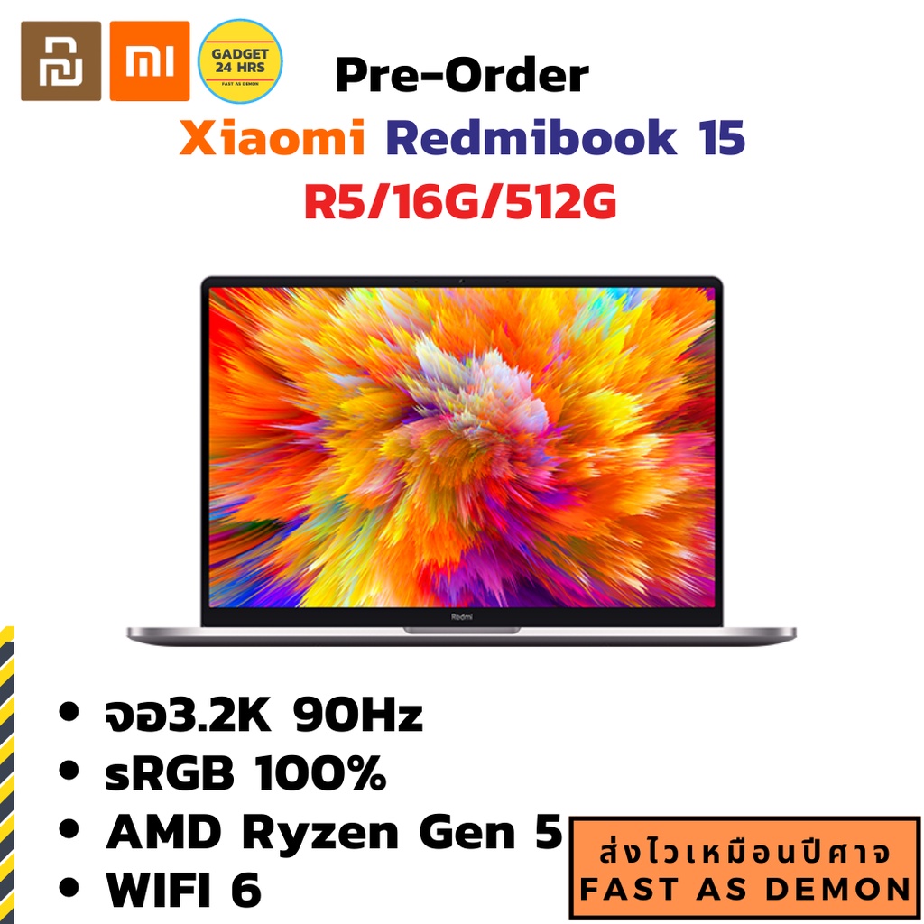 [Pre-Order]New 2021 Xiaomi RedmiBook 15 INTEL-AMD 15นิ้ว 100% sRGB ...