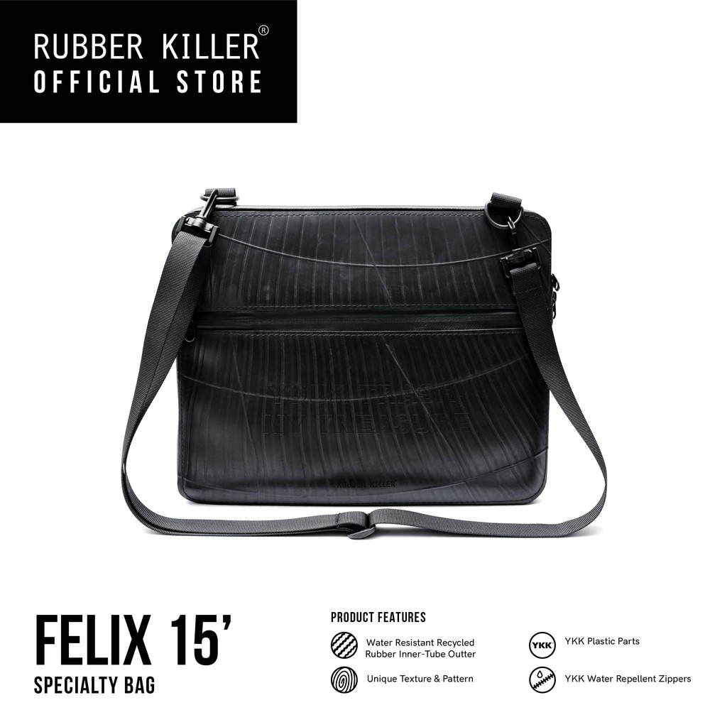 Rubber Killer - FELIX (กระเป๋าสะพายข้าง, ขนาดพอดี, มีช่องเล็กใส่ของ) | Shopee Thailand