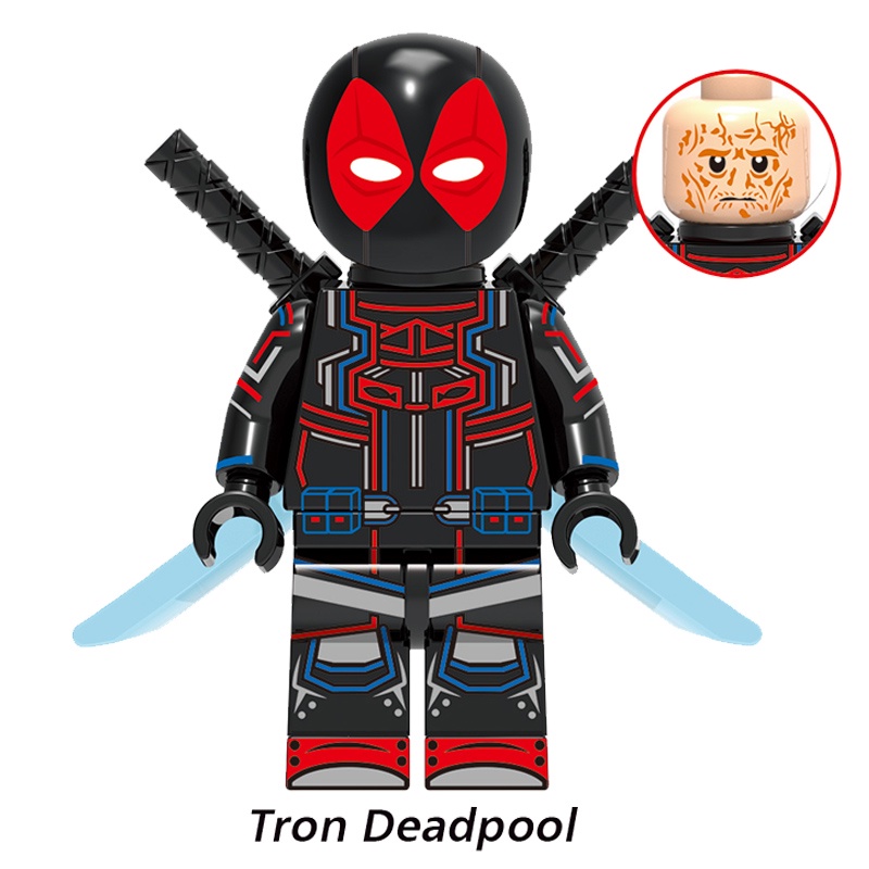 ของเล่นตัวต่อฟิกเกอร์ Tron Deadpool Super Heroes DC Movie Dead-pool 3 ...