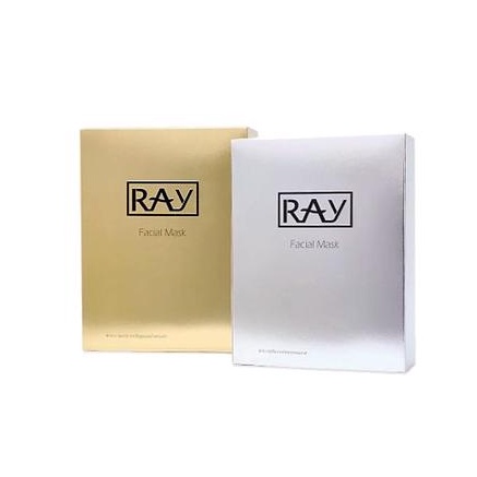 ยกแพ๊ค10ชิ้น มาส์คหน้า RAY facial mask สีทองและสีเงิน ของแท้ 100% (มี ...