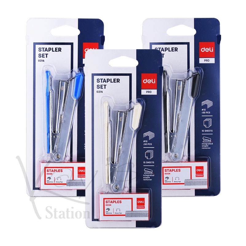 Deli 0214 Stapler ที่เย็บกระดาษ เบอร์ 10 แม็ค แม็ก แม็กเย็บกระดาษ แม็คเย็บกระดาษ Office Shopee