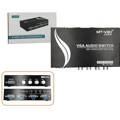 VGA SWITCH IN 4 OUT 1 + Audio(VGA7001)ใช้สำหรับรวมสัญญาณภาพ VGA เข้า 4 ...
