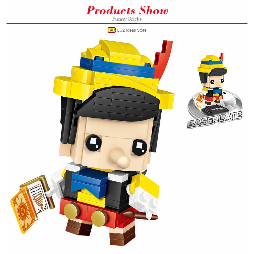 ตัวต่อ Loz 1448 Mini Brick Headz ชุด Cartoon - Pinocchio จำนวน 218 ชิ้น ...