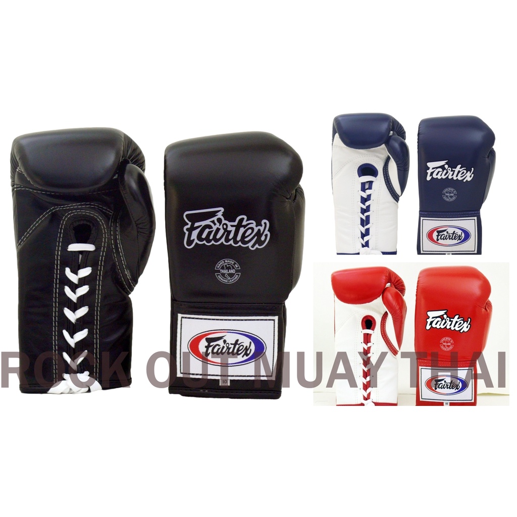 นวมชกมวยไทย เชือก Fairtex Muay Thai boxing gloves lace up Pro ...