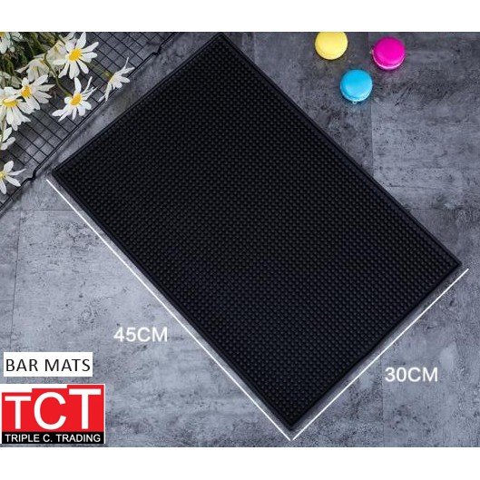 แผ่นยางรองบาร์ แผ่นยางรองแก้ว ขนาด 8x60 cm. และ ขนาด 30x45 cm. สีดำ ...