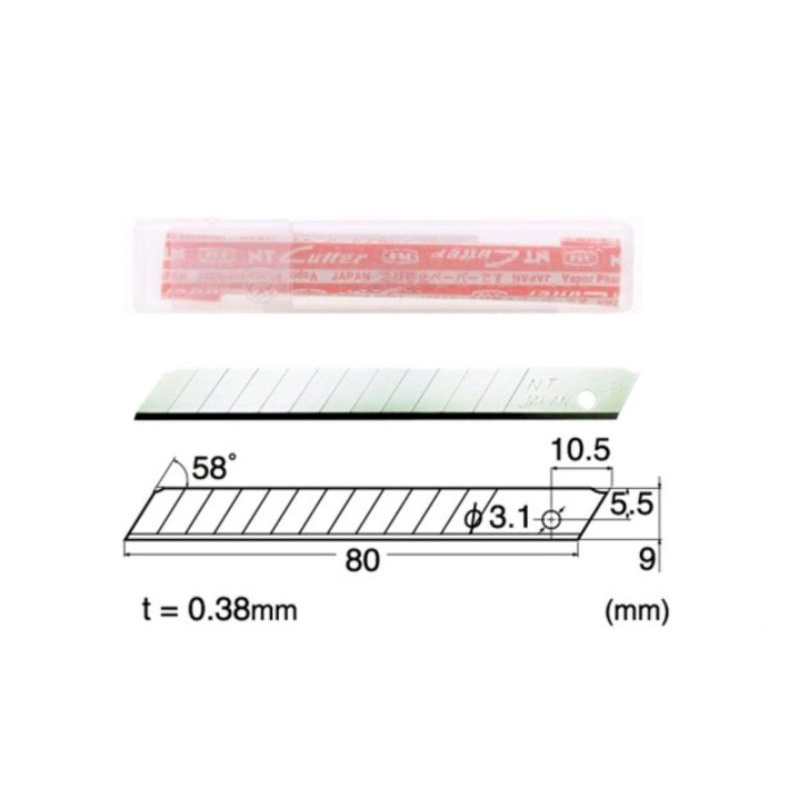 มีดคัตเตอร์ NT Cutter BD-100 (30องศา) และ BA-170 (58 องศา)และใบดำ BA15P ...