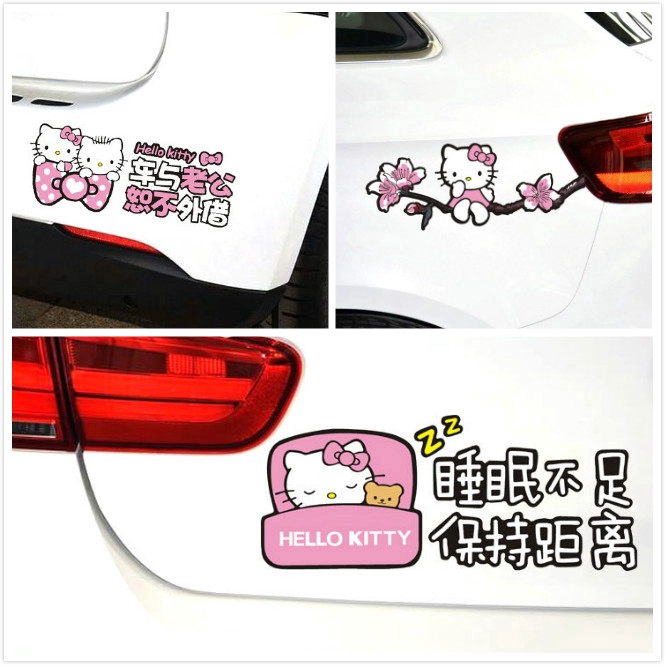 Hello Kitty Car Sticker Auto Decals Waterproof Car Window Door Scratch ...