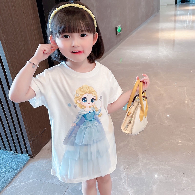 PRINCESS KESLI ชุดเดรสแขนสั้นเด็กผู้หญิง เจ้าหญิง Esha เสื้อผ้าเด็ก ...