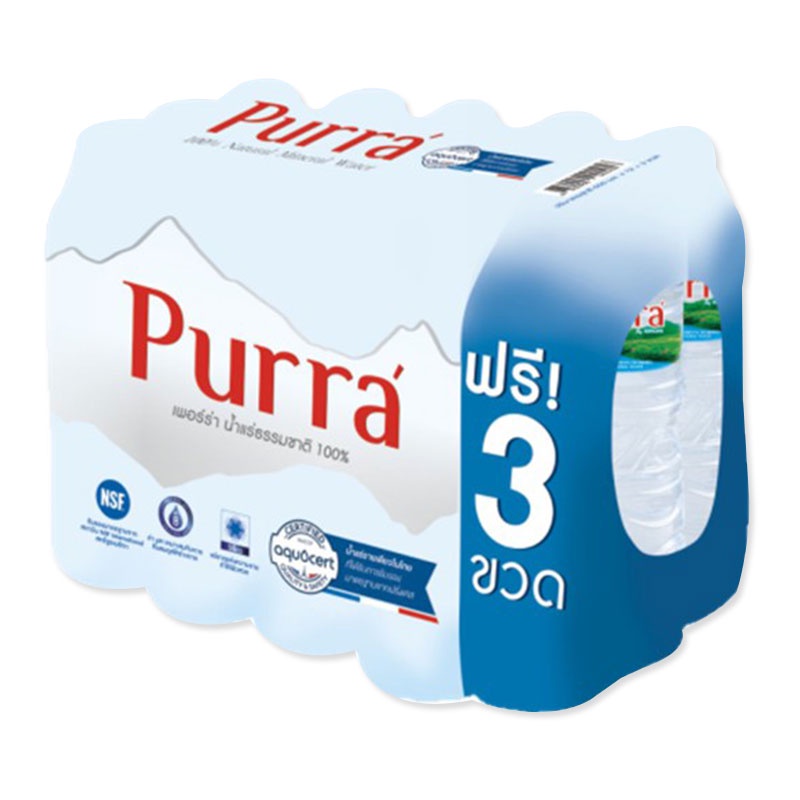 เพอร์ร่า น้ำแร่ธรรมชาติ ขนาด 500ml ยกแพ็ค 12ขวด น้ำดื่ม PURRA MINERAL ...