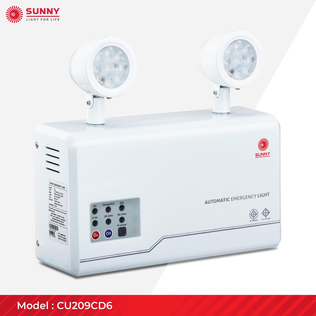 SUNNY Emergency Light โคมไฟฉุกเฉิน รุ่น CU209CD6 LED 9W สำรองไฟได้นาน 6 ...