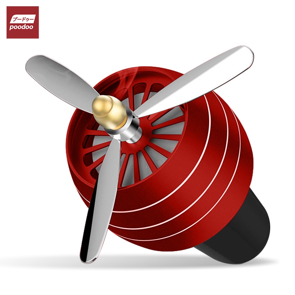 poodoo พัดลมน้ำหอม ติดรถยนต์ น้ำหอมปรับอากาศ ไฟ LED เสียบช่องแอร์ ...