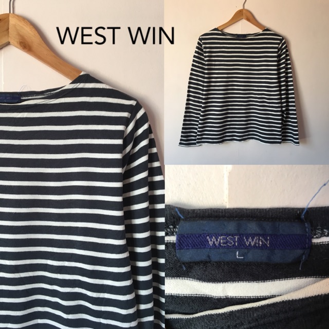 WEST WINเสื้อแขนยาวลายขวาง | Shopee Thailand