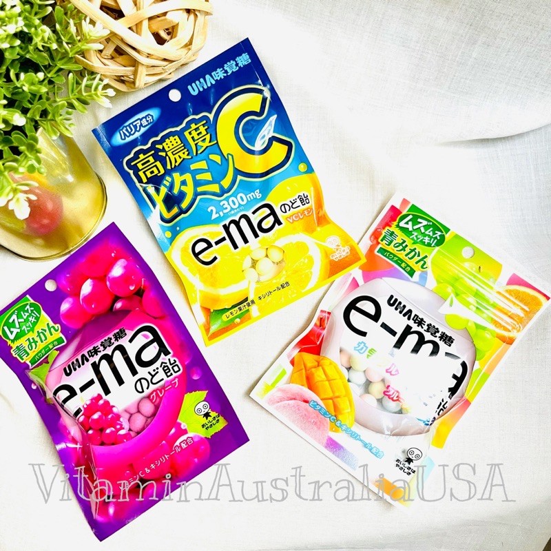 UHA e-ma ลูกอมวิตามินญี่ปุ่นสามารถเคี้ยวได้ มีให้เลือก 3 รสชาติ ลูกอม ลูกอมญี่ปุ่น ขนมญี่ปุ่น ...
