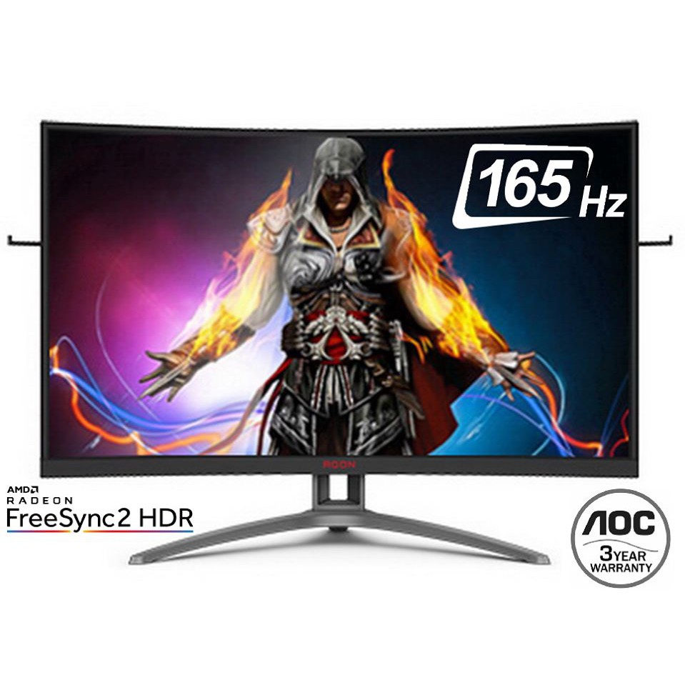 AOC 165Hz Gaming Monitor AG323FCXE/67 31.5'' (VA, HDMI, DP) CURVE Free ...