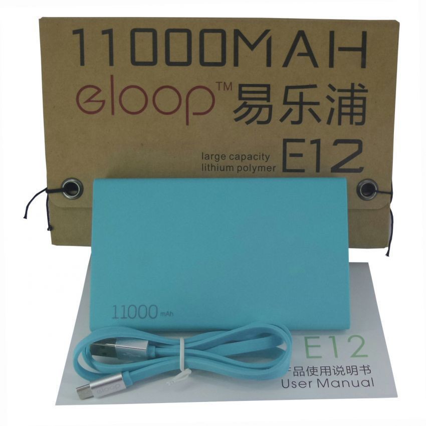 พาวเวอร์แบงค์ eloop 11000mAh E12 สีฟ้า มีให้เลือก 5 สี ของแท้ 100% ...