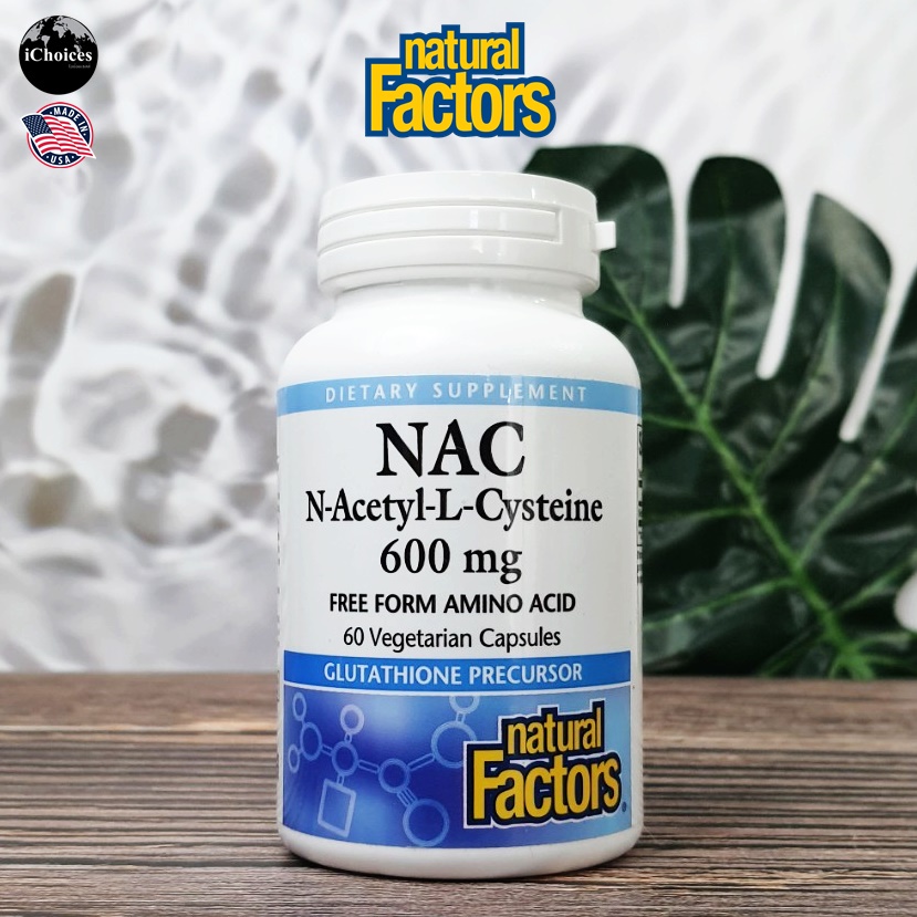 [Natural Factors] NAC N-Acetyl-L-Cysteine 600 mg 60 Vegetarian Capsules เอ็นเอซี | Shopee Thailand