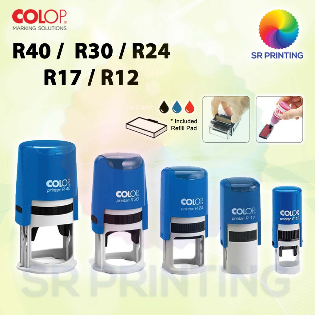 โพสต์วันเดียวกัน ออก COLOP หมึกในตัว ทรงกลม R12 R17 R24 R30 R40 ...