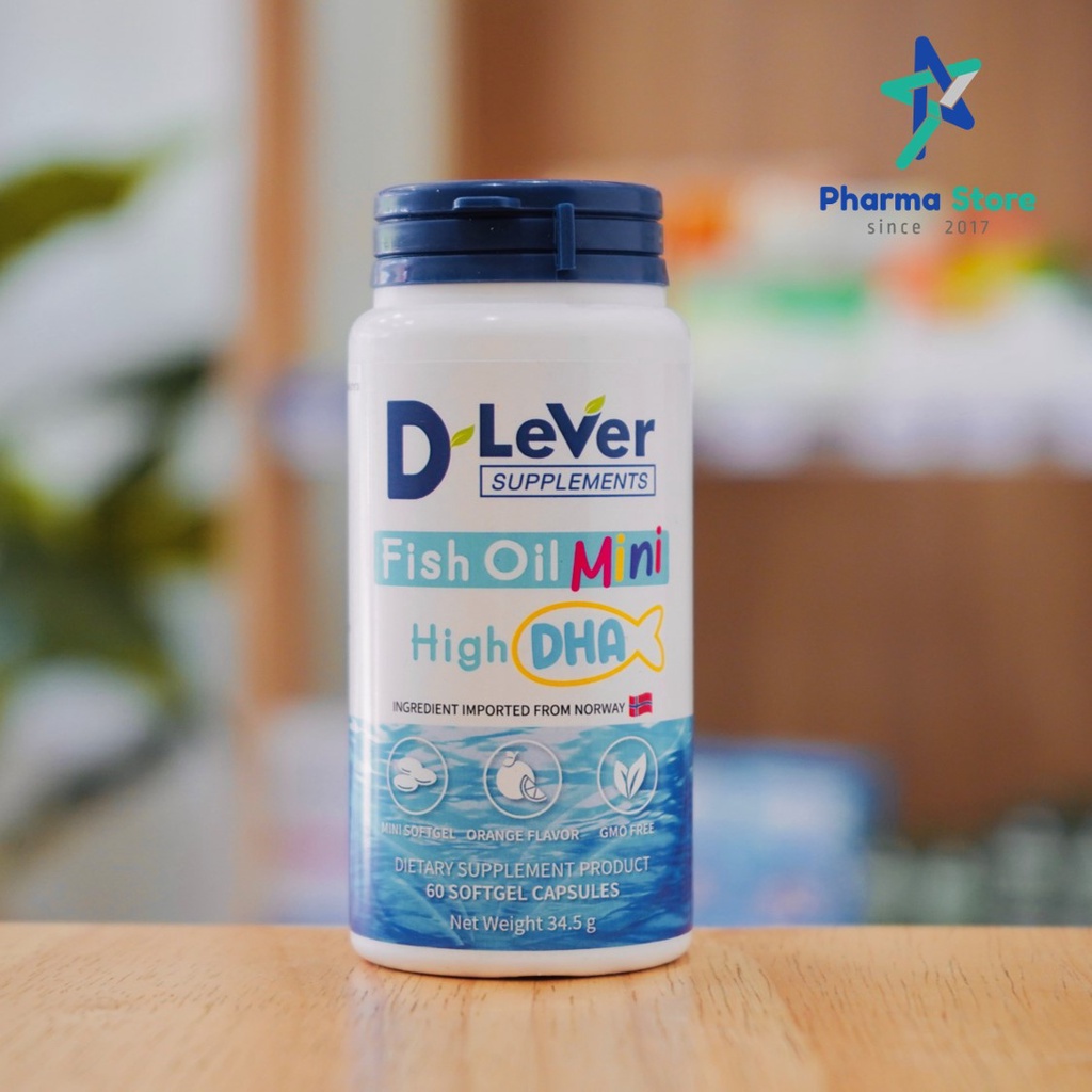 D Lever Fish Oil Mini High DHA for kid [60 cap] ฟิชออยด์ สำหรับเด็ก ...