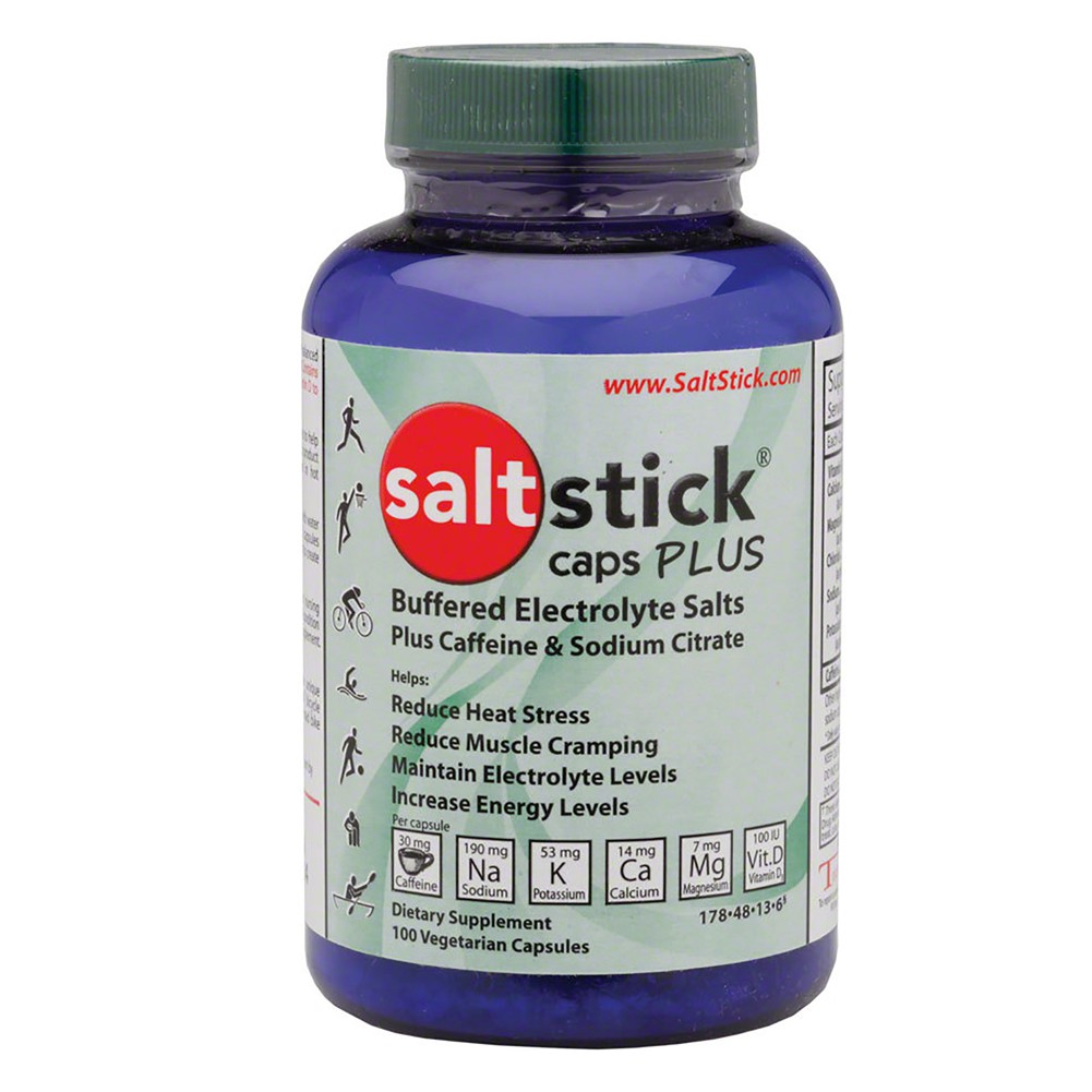 กันตะคริว/มีคาเฟอีน Saltstick electrolyte salts PLUS 100 capsules ...