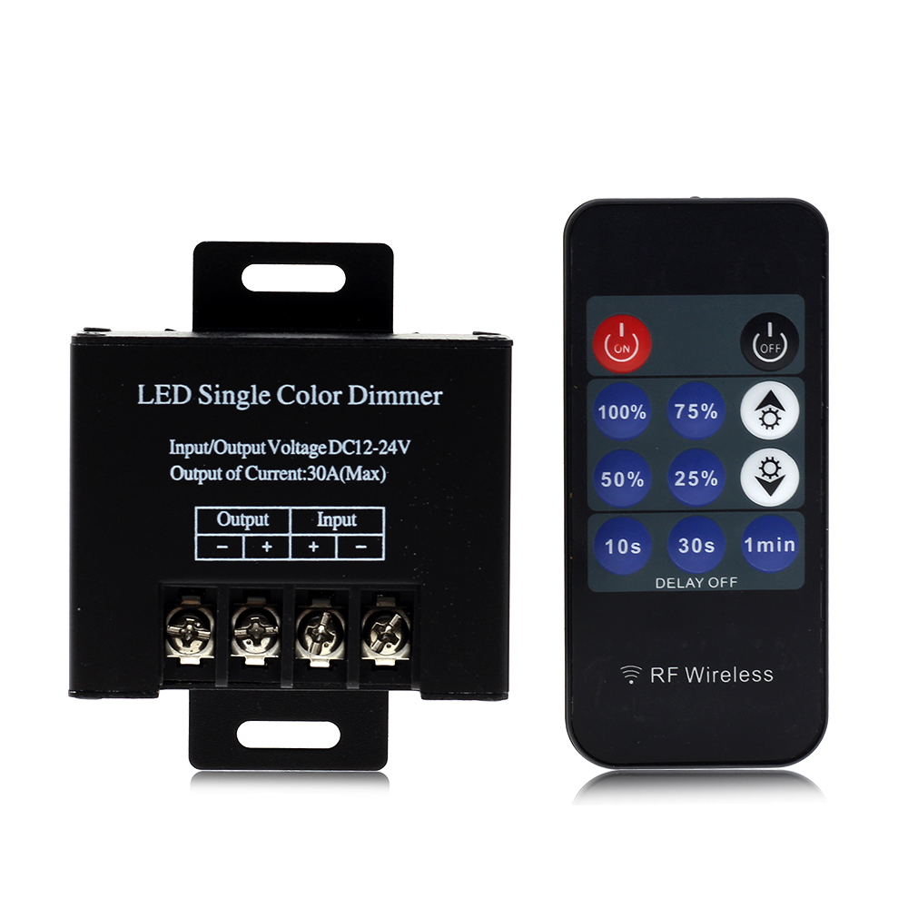 LED Single Color Dimmer Wireless LED Controller 11 Key RF Remote ...