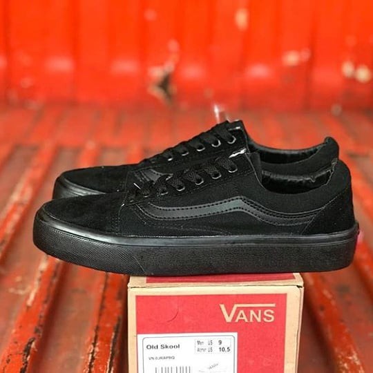 Hitam Vans17 รองเท้า AUTHENTIC FULL BLACK PLAIN BLACK ICC IFC DT ...