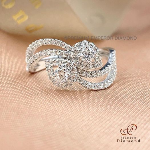 Premium Emperor Diamond แหวนเพชร ทรงหยดน้ำ ไขว้ | Shopee Thailand