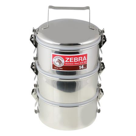 ปิ่นโต 3 ชั้น SMART LOCK S ZEBRA ผลิตจากวัสดุคุณภาพดี | Shopee Thailand