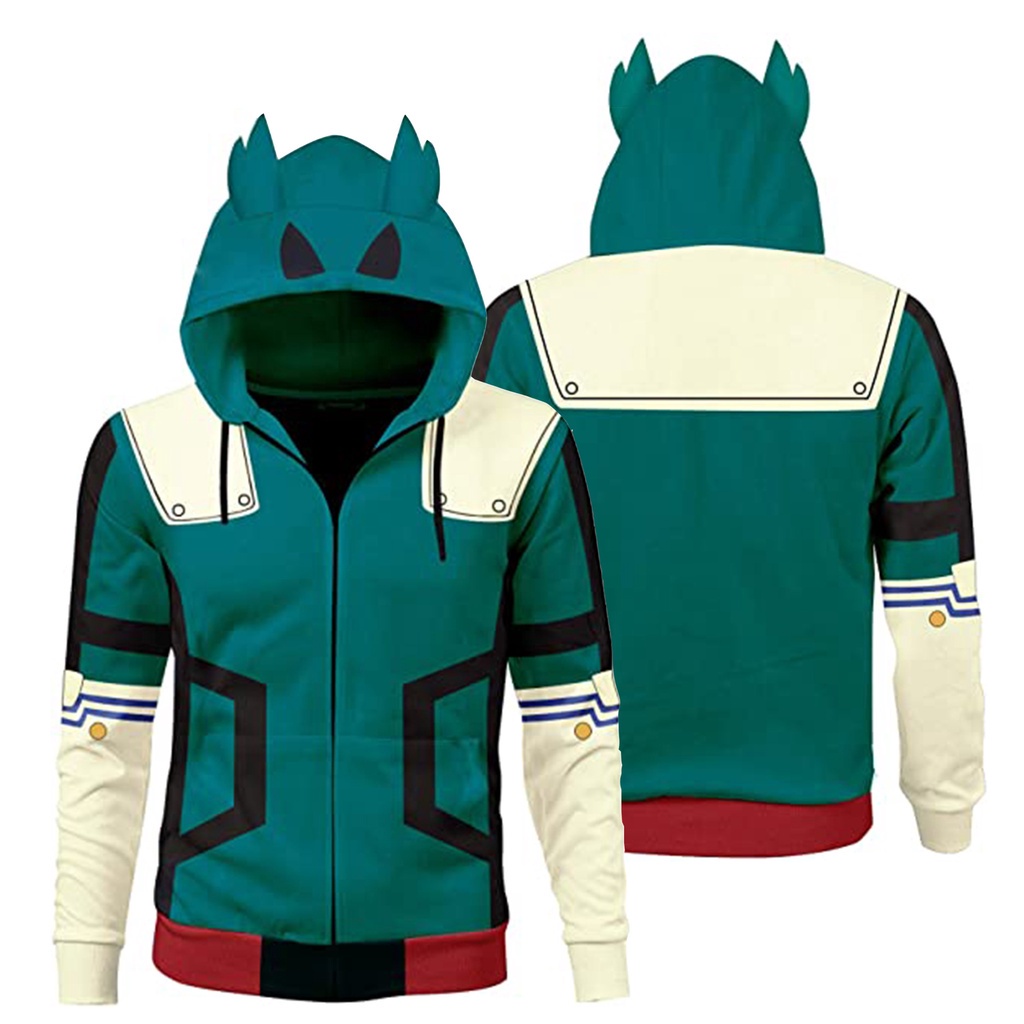 My Hero Academia Hoodie With Zipper Men Midoriya Izuku Jacket Women ...