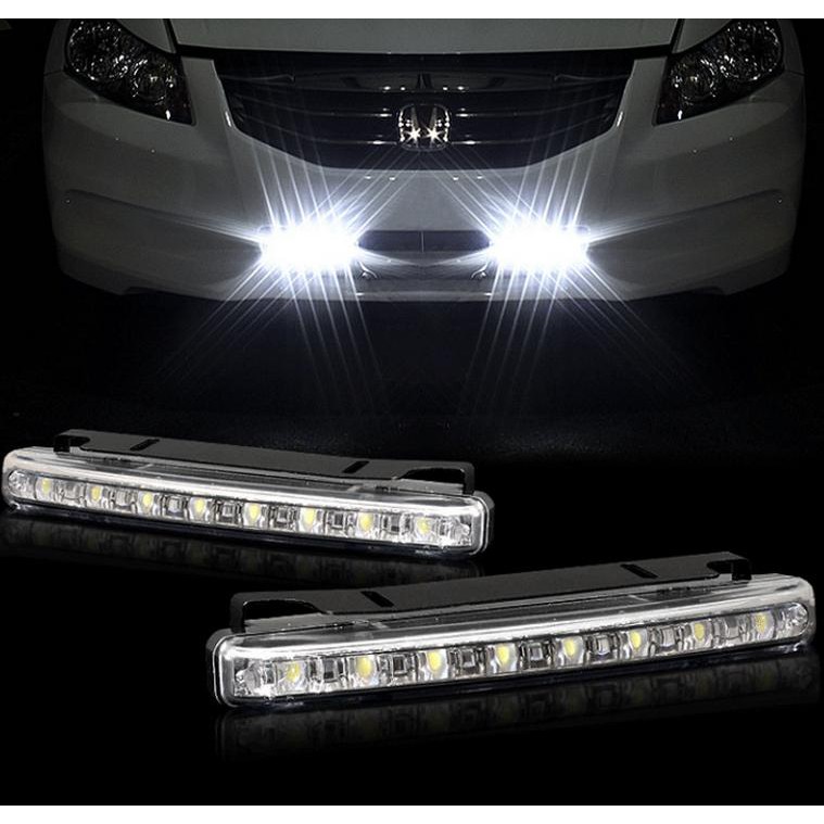 2pcs Car Daytime Running Light 8 LED DRL Daylight Kit Super White Head ...
