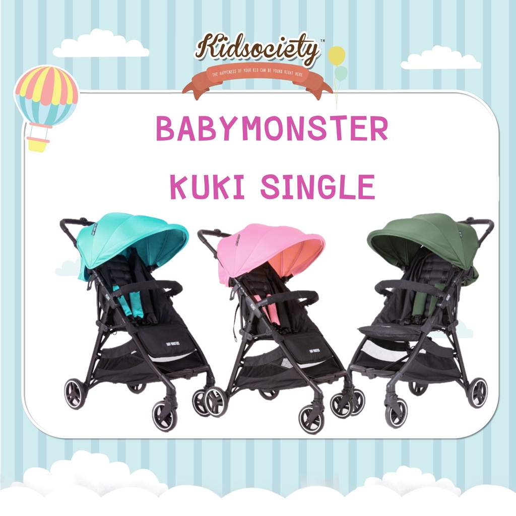 BABY MONSTERS KUKI SINGLE รถเข็นเด็ก น้ำหนักเบา พับเล็ก พับง่าย ใช้ได้ ...