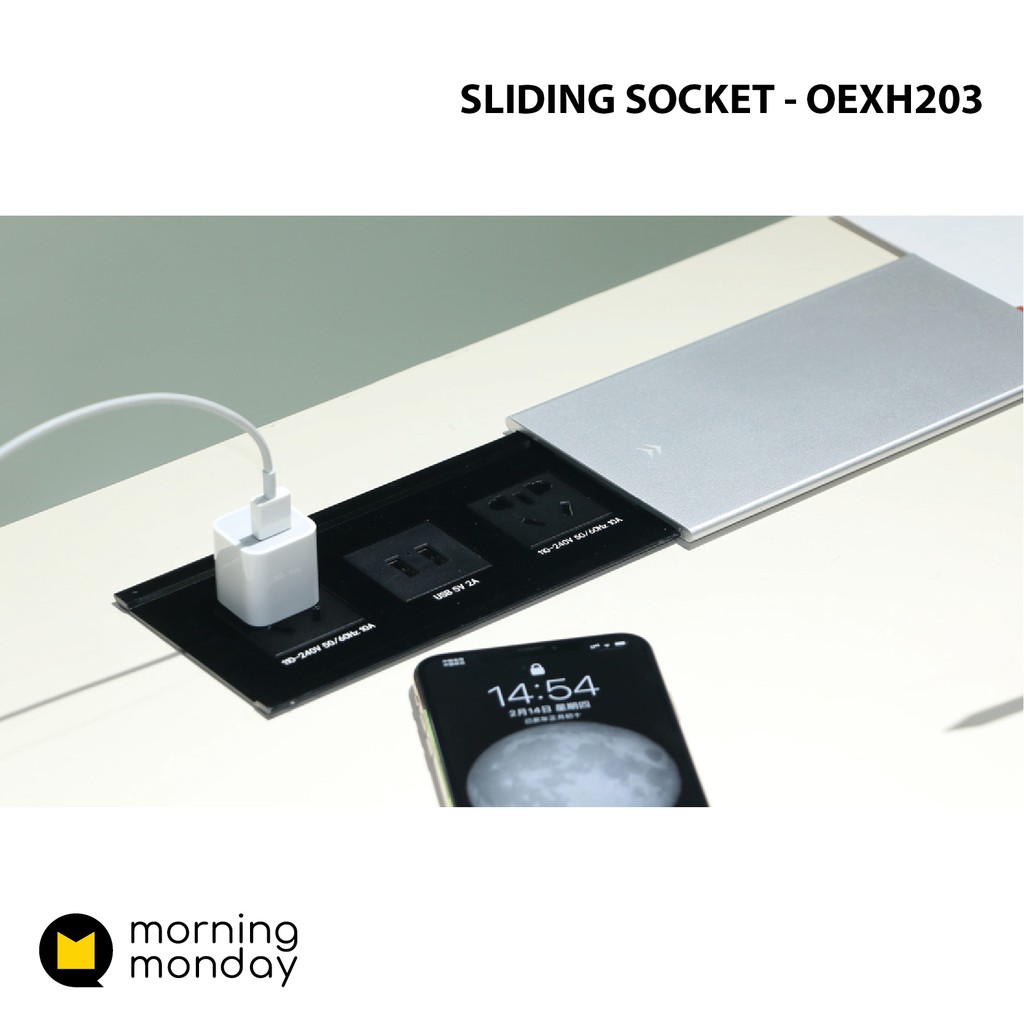 Sliding Socket รางปลั๊กไฟแบบที่ครอบเลื่อนปิดได้ 190W | Shopee Thailand