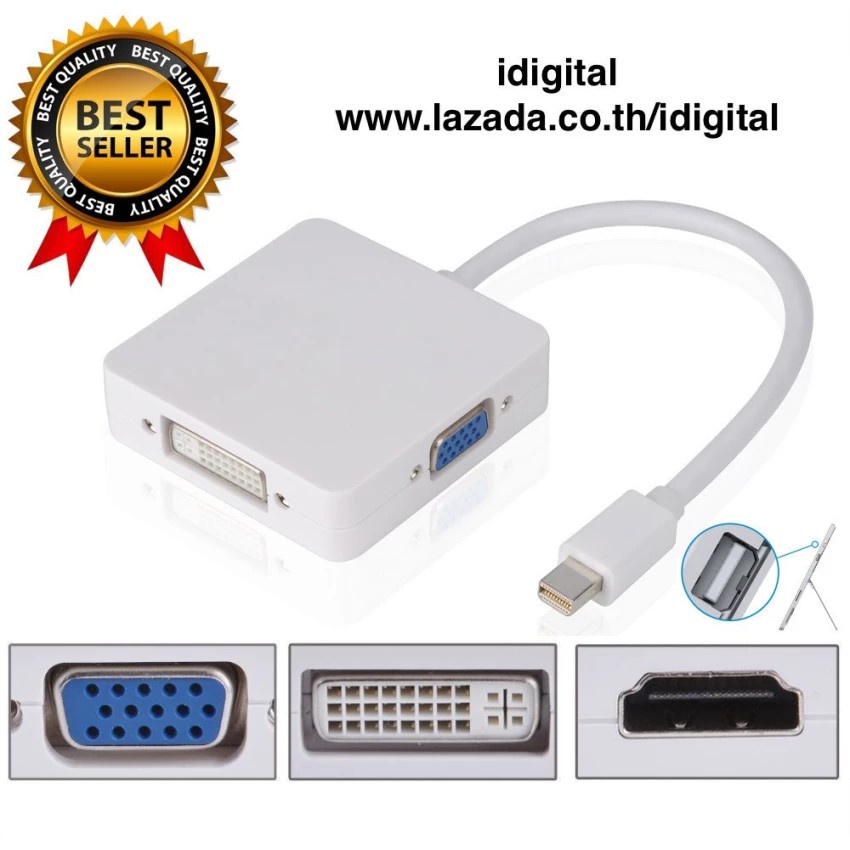Microsoft Surface Mini Display Port To HDMI/VGA/DVI เชื่อมต่อทีวีTV ...