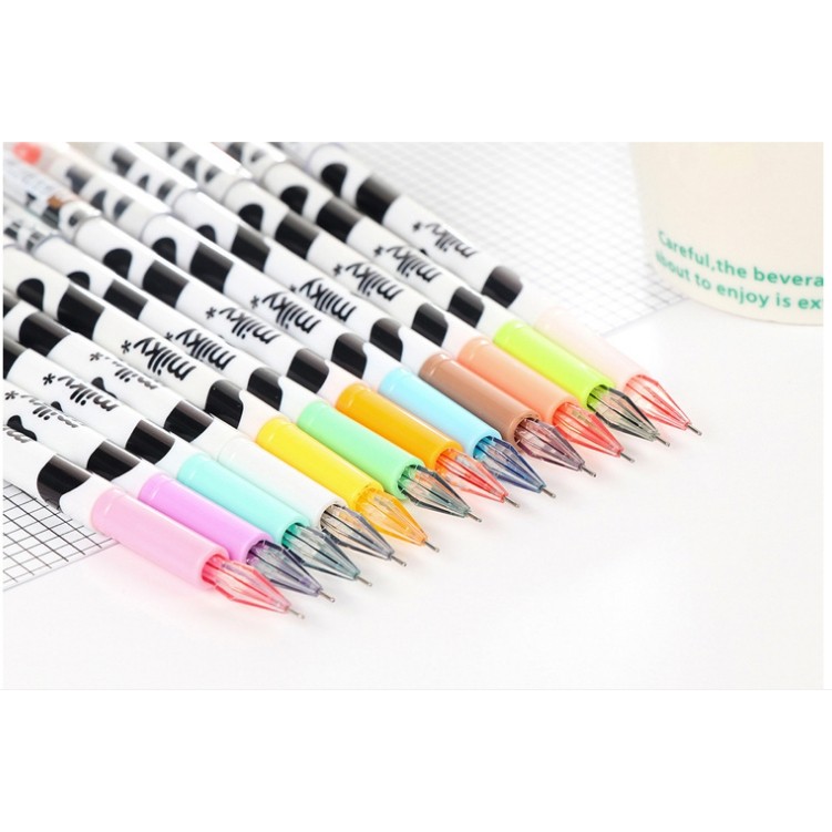 ปากกาหมึกเจลลายวัวน้อย 12สี Milky Color Gel Pen | Shopee Thailand