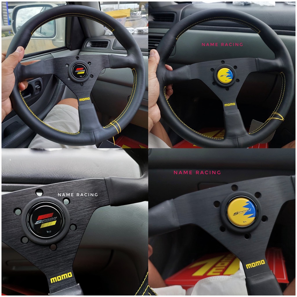 พวงมาลัย MOMO SPOON พร้อมแป้นแตร พวงมาลัยspoon อุปกรณ์ครบปั้มครบงานเหม ...