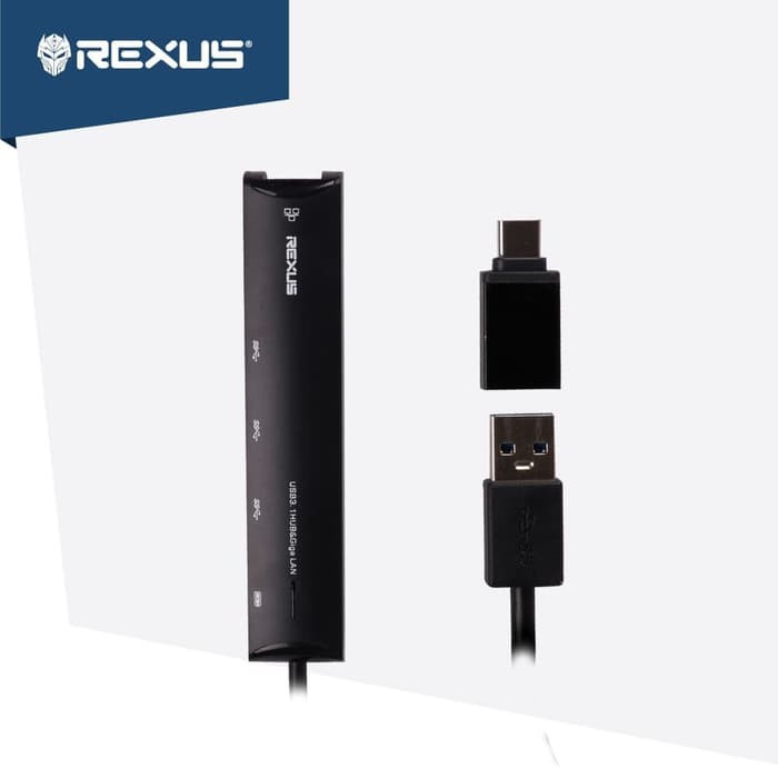 Rexus USB HUB V.3.1 H345 4 พอร์ต + RJ45 GigaBit + ประเภท C - RXH-345 | Shopee Thailand