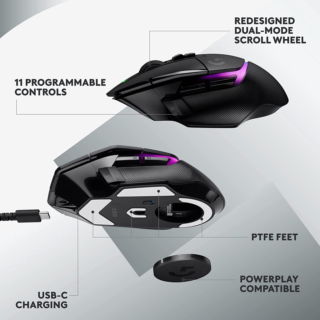 ⚡️เมาส์เกมมิ่งไร้สาย⚡️ Logitech G502 X PLUS LIGHTSPEED Wireless RGB ...