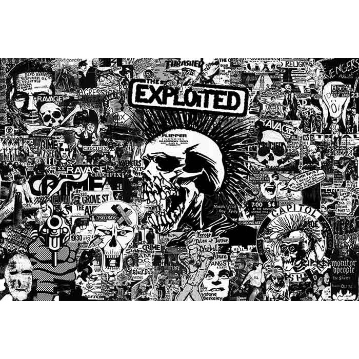 โปสเตอร์ รูปวาด กราฟฟิก วง ดนตรี พังก์ ร็อก The EXPLOITED (1978) POSTER ...