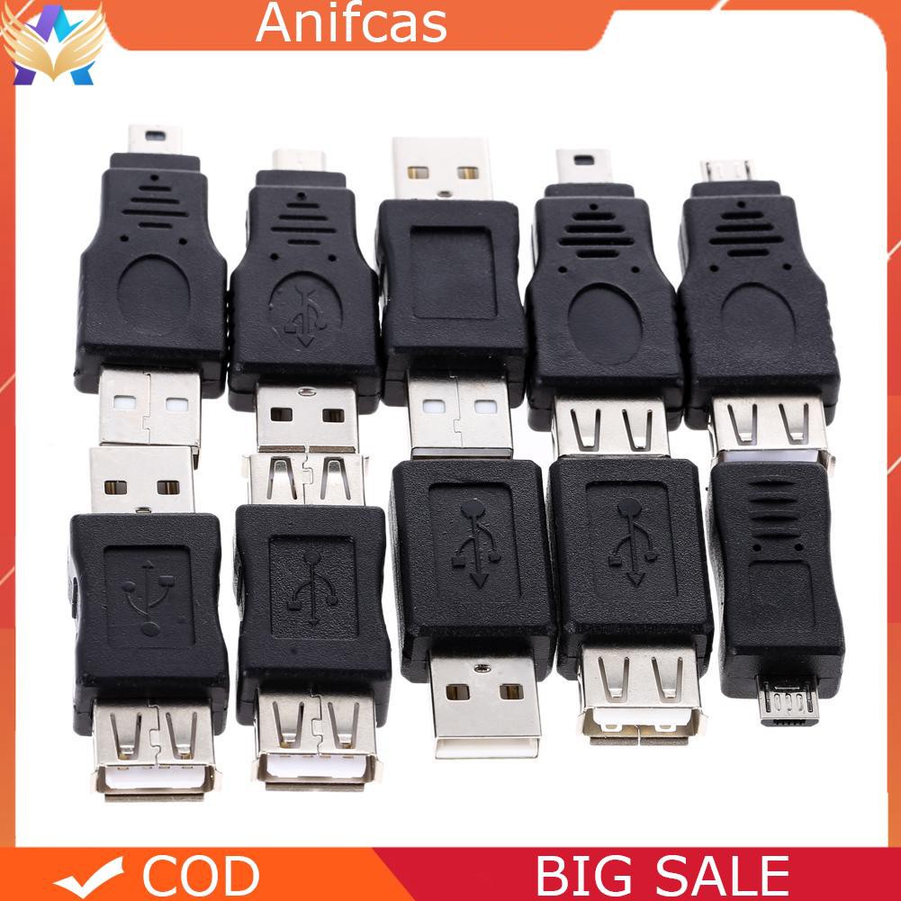 10pcs OTG 5pin F/M Changer Adapter Converter USB Male to Female Micro USB /KT | Shopee Thailand