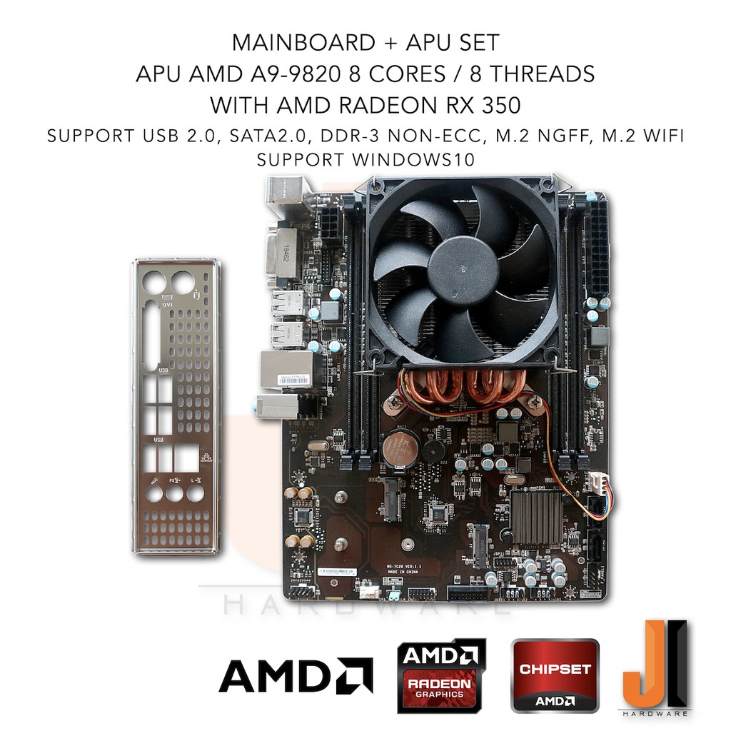 ชุดสุดคุ้ม Mainboard + APU AMD A9-9820 8 Cores / 8 Threads With AMD ...