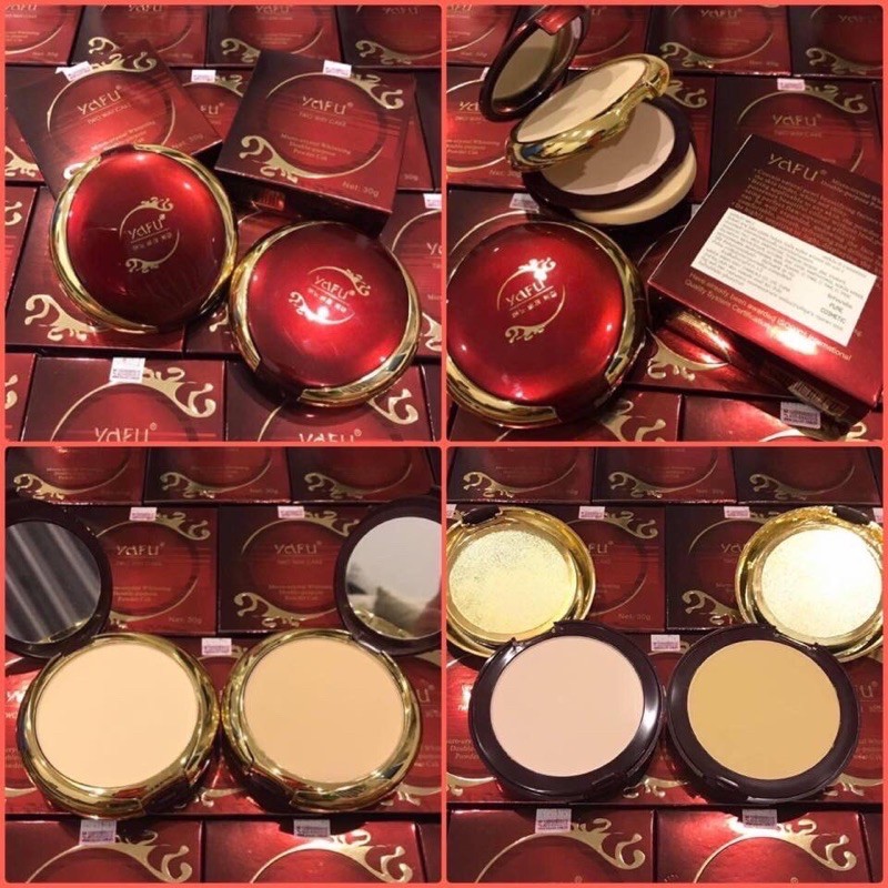 แป้งพัฟยาฟูตลับแดงแป้งขั้นเทพแป้ง2ชั้นแป้งผสมโสม+ไวเทนนิ่งYafu Powder ...